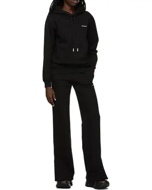 Off-White Diagonal Stripe Detail Hoodie - Black
