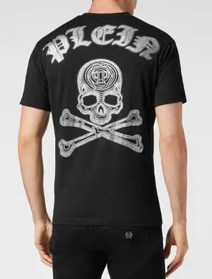 Philipp Plein Skullbones Rhinestoned T-shirt - Black