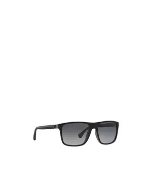 Emporio Armani Rectangle Logo Sunglasses - Black
