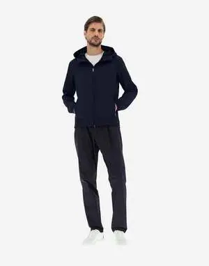 Herno Zip-up Hooded Jersey Jacket - Black