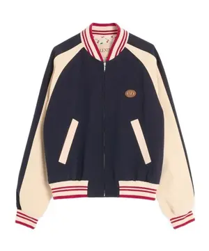 Valentino Garavani Vlogo Patch Zip-up Bomber Jacket - Black