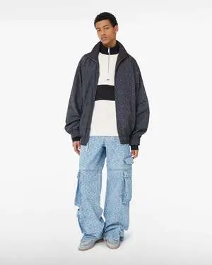Gcds All-over Logo Printed Zip-up Reversible Jacket