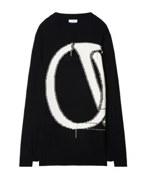 Off-White Intarsia Logo Crewneck Jumper - Black