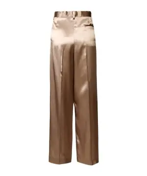 Fabiana Filippi Straight-leg Satin Trousers - Brown