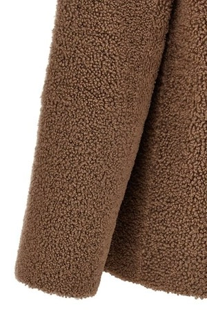 Max Mara Futura Double-breasted Short Coat In Curly Sheepskin