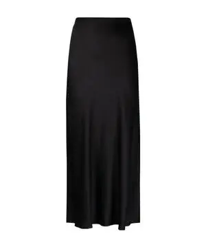 ANINE BING Bar Fluted Satin Midi Skirt