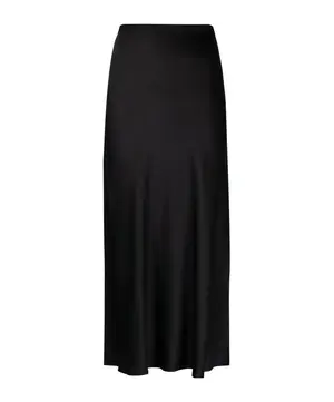 ANINE BING Bar Fluted Satin Midi Skirt