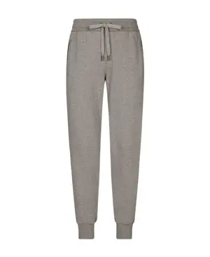Dolce & Gabbana Dolce Gabbana Logo Plaque Jersey Jogging Pants - Grey