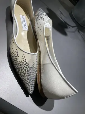 JIMMY CHOO Love Flat Crystal-embellished Ballerina Shoes