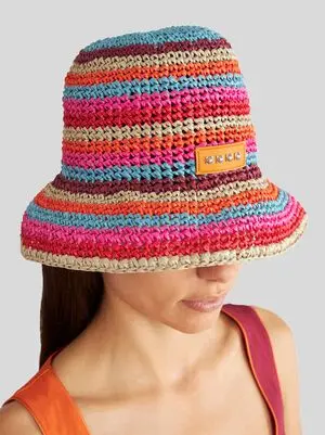 Etro Striped Crochet Knit Bucket Hat