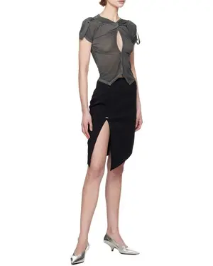 MUGLER Pierced Midi Skirt