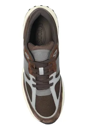 TOD'S Panelled Lace-up Sneakers - Brown