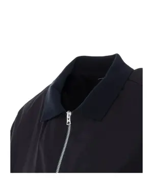 Sacai Half-zip Short-sleeve Polo Shirt - Black