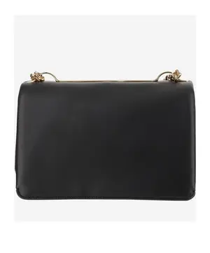 Valentino Garavani Logo Plaque Foldover Top Shoulder Bag - Black