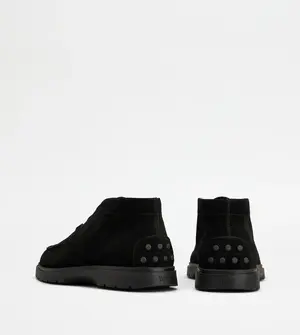 TOD'S Suede Lace-up Desert Boots - Black