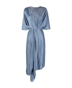 Victoria Beckham Draped Jersey Midi Dress