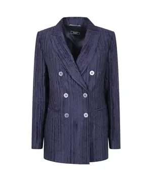 Peserico Double-breasted Blazer - Black