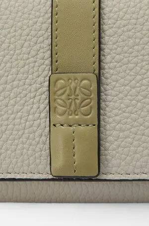 Loewe Trifold Wallet In Soft Grained Calfskin - Shell Grey/eucalyptus