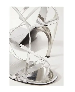 Alexander McQueen Silver Strappy Heeled Sandals