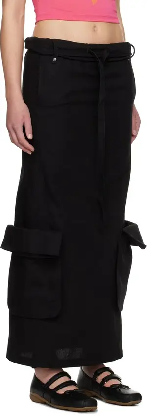 OPEN YY Canvas Cargo Skirt With Lace-up Detail