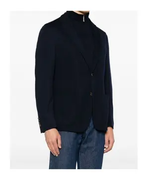 Eleventy Layered Suit Jacket With Zip And Button Front