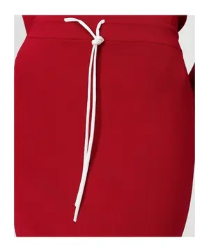 Patrizia Pepe Knitted Midi Skirt With Drawstring And Back Slit