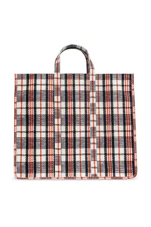 Vetements Plaid Logo Tote
