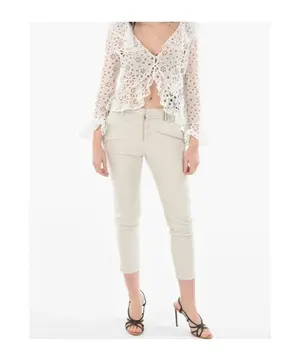 Saint Laurent Embroidered Cut-out Long-sleeved Blouse