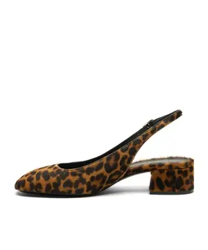 STUART WEITZMAN Maeve Slingback Leopard Print Haircalf Block Heel - Classic