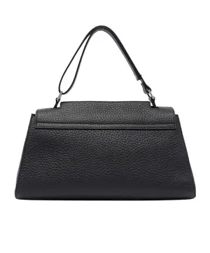 Orciani Sveva Longuette Shoulder Bag With Logo Lettering - Black