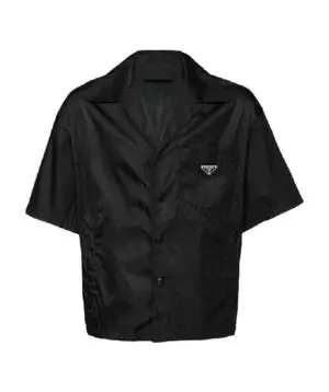 Prada Re-nylon Button-up Shirt - Black