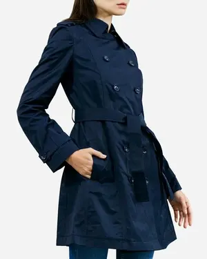 Emporio Armani Double-breasted Trench Coat - Blue