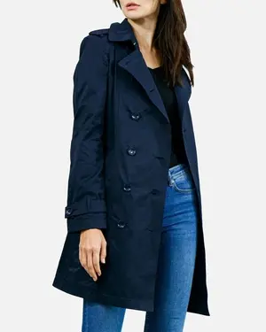 Emporio Armani Double-breasted Trench Coat - Blue