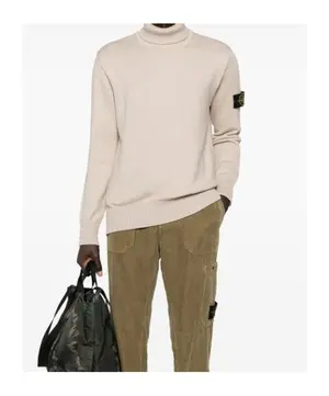 Stone Island Logo Patch Roll Neck Jumper