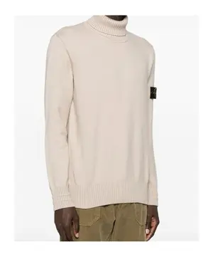 Stone Island Logo Patch Roll Neck Jumper
