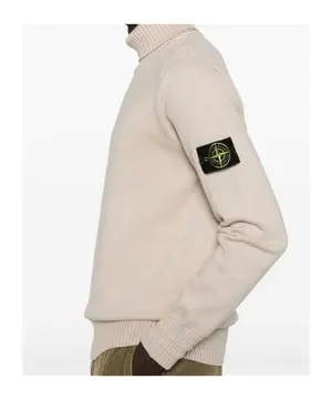 Stone Island Logo Patch Roll Neck Jumper