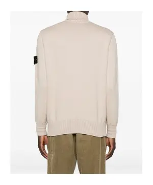 Stone Island Logo Patch Roll Neck Jumper