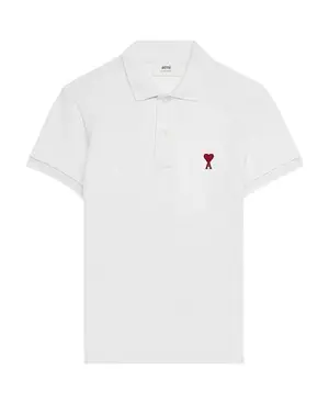 AMI Paris AMI Paris Logo Embroidered Short-Sleeve Polo Shirt No