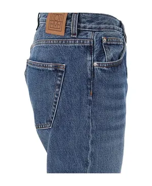 TOTEME Twisted Seam Straight Leg Jeans - Blue