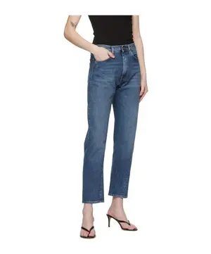 TOTEME Twisted Seam Straight Leg Jeans - Blue