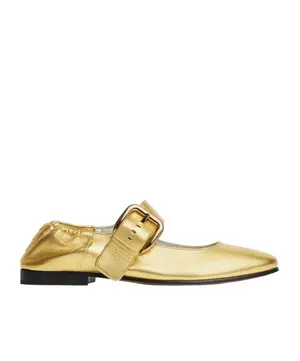 Bottega Veneta Amy Mary Jane Ballerina - Gold