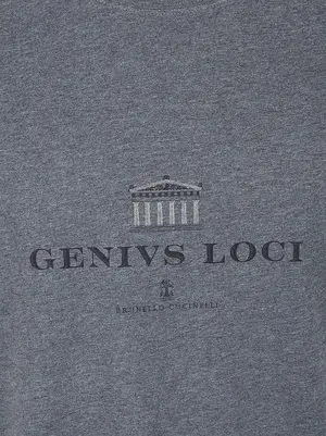 Brunello Cucinelli Printed Jersey Crew Neck T-shirt - Gray
