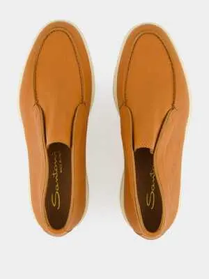 Santoni Leather Slip-on Boots - Light Brown