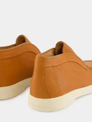 Santoni Leather Slip-on Boots - Light Brown