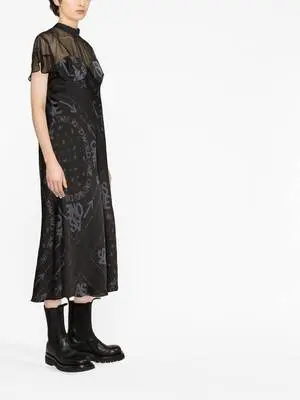 Sacai X Eric Haze Logo Print Dress