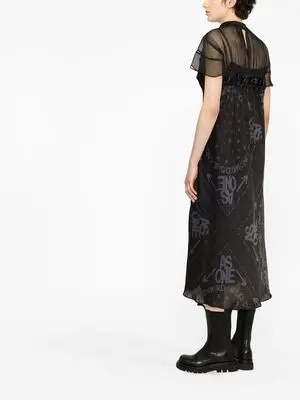 Sacai X Eric Haze Logo Print Dress