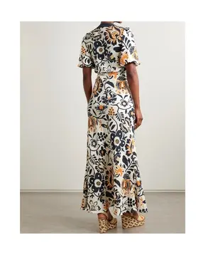 La DoubleJ Marlene Maxi Dress In Floral Print - Gray