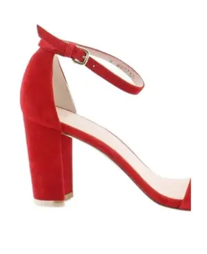 STUART WEITZMAN Suede High-heeled Sandals - Red