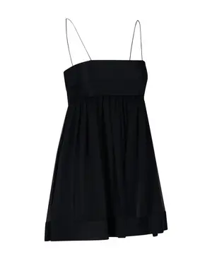 Saint Laurent Sleeveless Crepe Muslin Mini Dress