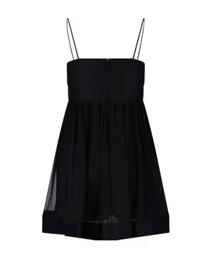 Saint Laurent Sleeveless Crepe Muslin Mini Dress